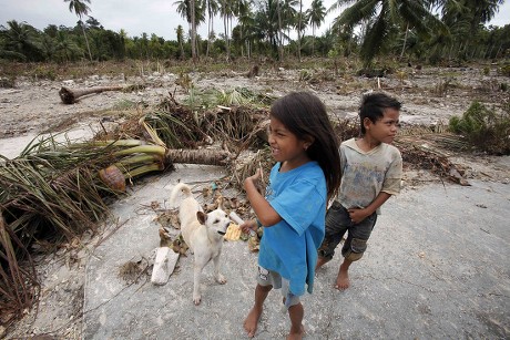 Tsunami Survivors Children Play On Ruin Editorial Stock Photo - Stock ...