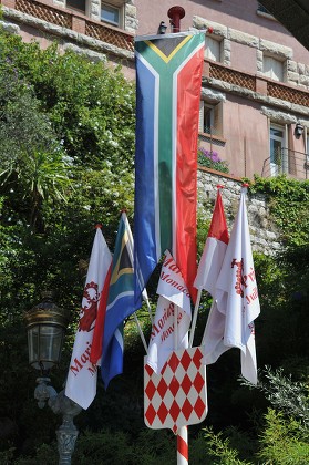 Flags Announcing Royal Wedding Monaco Between Editorial Stock Photo ...
