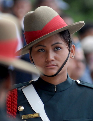 Female Nepalese Security Personnel Looks On Editorial Stock Photo ...