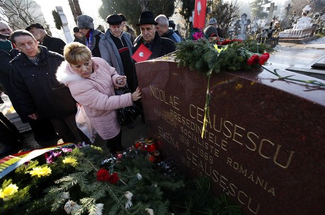Communist Nostalgic Woman Touches Tombstone Romanias Editorial Stock ...