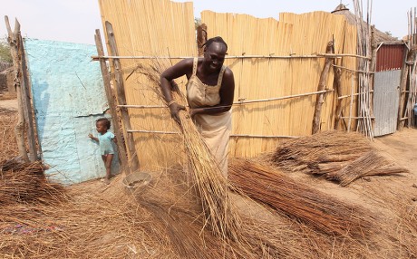 South Sudanese Woman Building New Hut Editorial Stock Photo - Stock ...