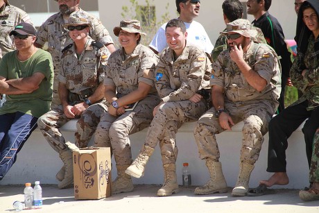 Afghan Spanish Soldiers Watch Friendly Soccer Editorial Stock Photo ...
