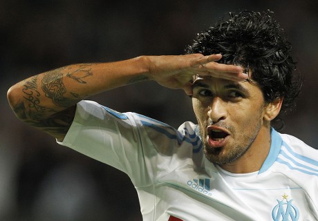 Lucho Olympique Marseille Celebrates After Scoring Editorial Stock ...