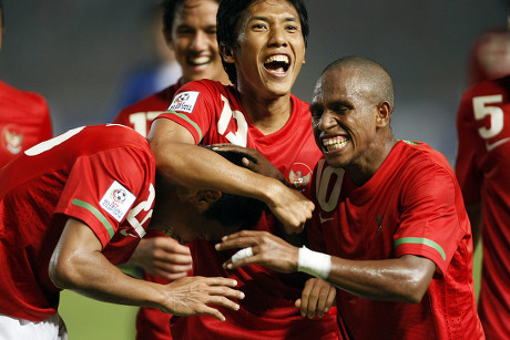 Indonesian Players Celebrate Their Victory Against Editorial Stock ...