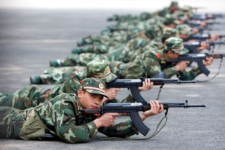 Peoples Liberation Army Pla Soldiers Train Editorial Stock Photo ...