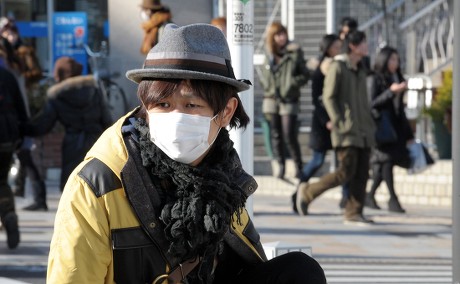 Japanese Young Person Wears Flu Mask Editorial Stock Photo - Stock ...