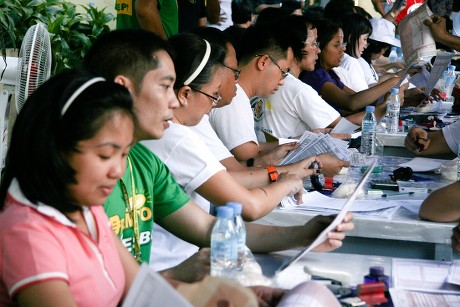 Filipino Tax Collector Processes Income Tax Editorial Stock Photo ...