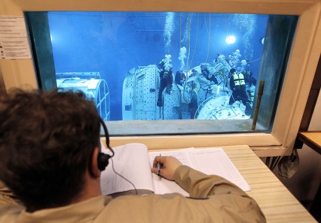 Russian Specialists Work Water Modules International Editorial Stock ...