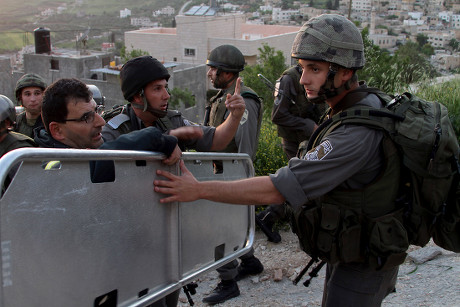 Israeli Soldiers Block Palestinian Medic He Editorial Stock Photo ...