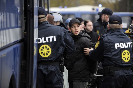 Danish Riot Police Arrest Demonstrator Copenhagen Editorial Stock Photo ...