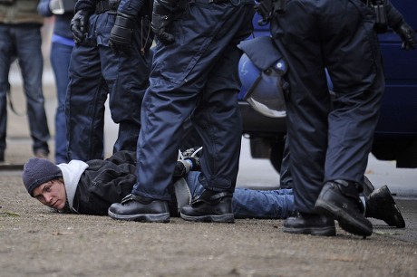 Protestor Arrested By Danish Riot Police Editorial Stock Photo - Stock ...