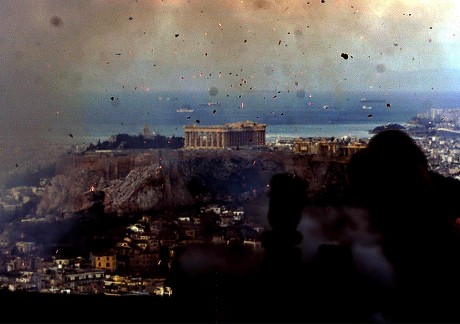 Athens Greece Smoke Dust Rises Over Editorial Stock Photo - Stock Image ...