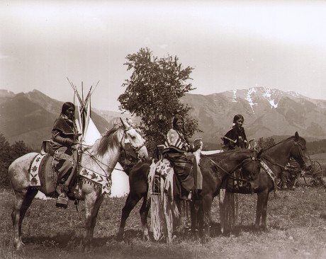 Shoshone Indian Women C1895 Their Horses Editorial Stock Photo - Stock ...