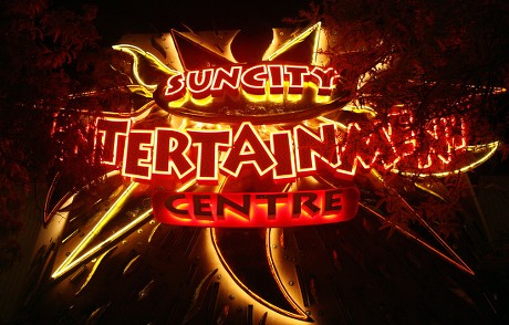 Neon Signs Above Entrance Sun City Editorial Stock Photo - Stock Image ...