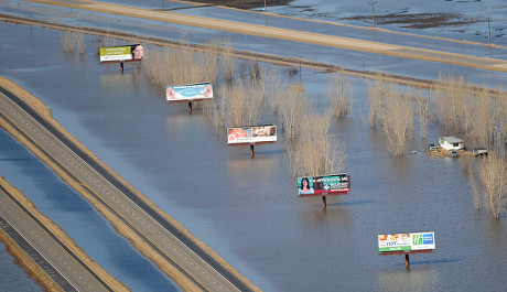 Red River Flood Waters Overtakes Highway Editorial Stock Photo - Stock ...