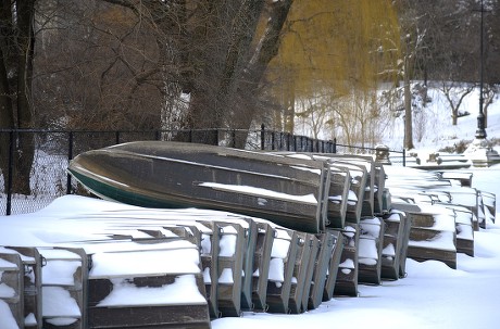 Row Boats Covered Snow Boat House Editorial Stock Photo - Stock Image ...
