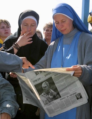 Lviv Ukraine Nuns Read Local Newspaper Editorial Stock Photo - Stock ...