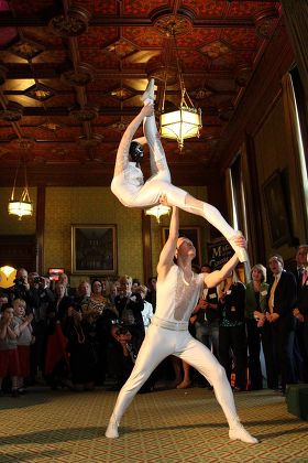 Various circus acts performing at the Houses of Parliament as part of a ...