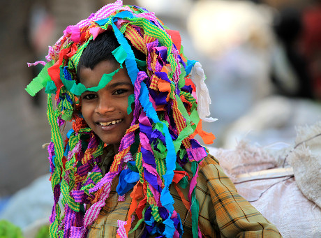 Unidentified Indian Ragpicker Plays Waste Items Editorial Stock Photo ...