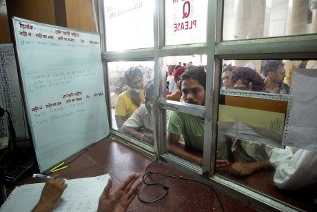 Indian Passengers Queue Enquiry Counter Railway Editorial Stock Photo ...