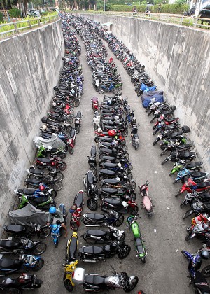 Indonesian Motorbike Riders Look Place Park Editorial Stock Photo ...