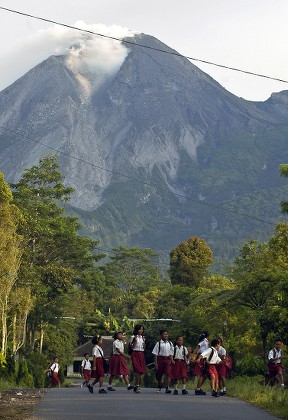 Mount Merapi Spews Gas Seen Village Editorial Stock Photo - Stock Image ...