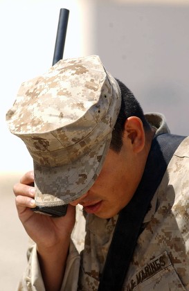 Us Marine Sits On Ammuntion Boxes Editorial Stock Photo - Stock Image ...