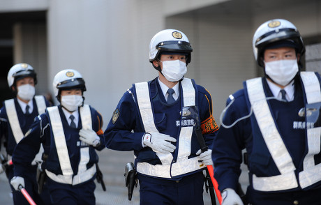 Japanese Police Officers Assemble Near Vehicle Editorial Stock Photo ...