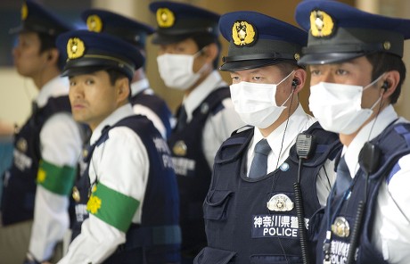 Japanese Policemen Observe Passersby Pacifico Yokohama Editorial Stock ...
