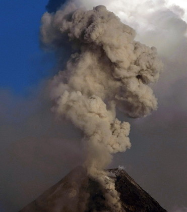 Mayon Volcano Spews Ash Anew Mild Editorial Stock Photo - Stock Image ...