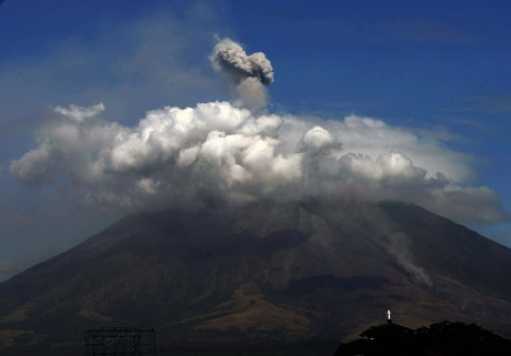 Mayon Volcano Spews Ash Seen Legazpi Editorial Stock Photo - Stock ...