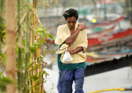 Filipino Resident Hit By Strong Winds Editorial Stock Photo - Stock ...
