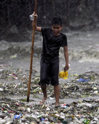 Filipino School Boy Battles Strong Winds Editorial Stock Photo - Stock ...