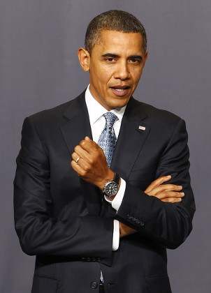 Us President Barack Obama Gestures During Editorial Stock Photo - Stock ...