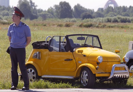 Policeman Stands Next Russian Cyclecar Smz Editorial Stock Photo ...