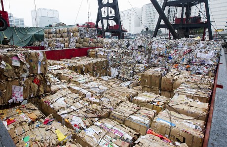 Paper Pellets Loading Onto Barges Bound Editorial Stock Photo - Stock ...