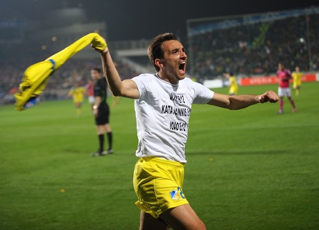 Apoel Nicosias Gustavo Manduca Celebrates After Editorial Stock Photo ...