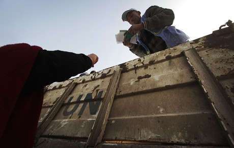 Palestinian Unrwa Worker Receives Ration Card Editorial Stock Photo ...