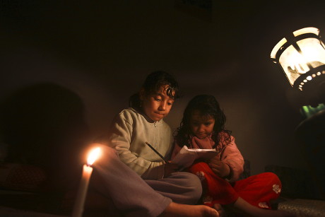 Palestinian Children Use Gas Lamps During Editorial Stock Photo - Stock ...