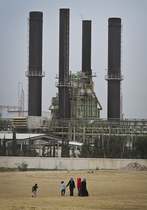 Palestinian People Walk Front Power Plant Editorial Stock Photo - Stock ...