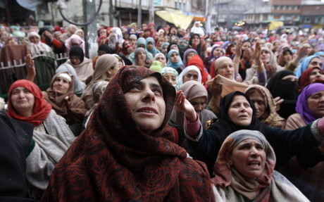 Kashmiri Muslim Devotees Pray Priest Displays Editorial Stock Photo ...