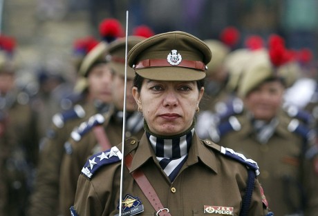 Jammu Kashmir Female Police Officers March Editorial Stock Photo ...