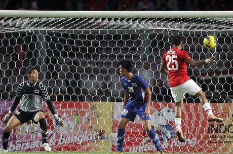 Indonesias Titus Bonai Scoring Against Thailand Editorial Stock Photo ...