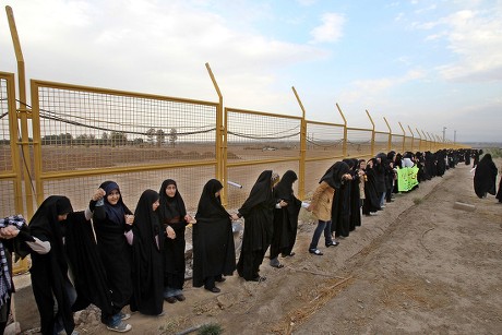 Iranian Women Form Human Chain Around Editorial Stock Photo - Stock ...