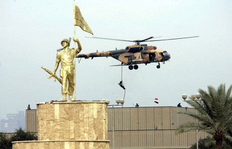 Iraqi Paratroopers Sliding Down Helicopter During Editorial Stock Photo ...