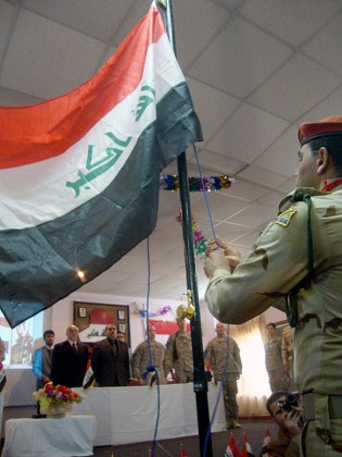 Iraqi Soldier Raises Iraqi National Flag Editorial Stock Photo - Stock ...