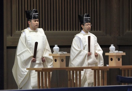 Shinto Priests Prepare Sake Rice Wine Editorial Stock Photo - Stock ...