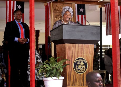 Ellen Johnsonsirleaf Speaks Her Inauguration Ceremony Editorial Stock ...