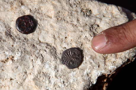 Two Ancient Bronze Coins Which According Editorial Stock Photo - Stock ...