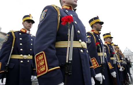 Romanian Honor Guard Soldiers Stand Still Editorial Stock Photo - Stock ...